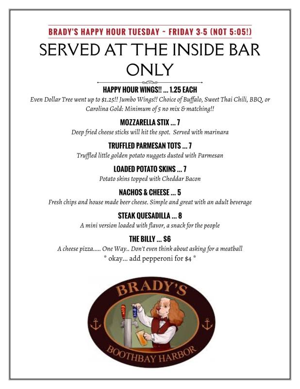 The weather is gorgeous and the deck is open!! New happy hour menu ...